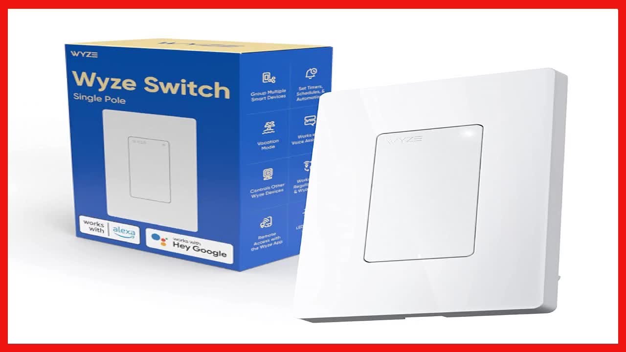 Wyze Switch, 2.4 GHz WiFi Smart Light Switch, Single-Pole, Needs ...