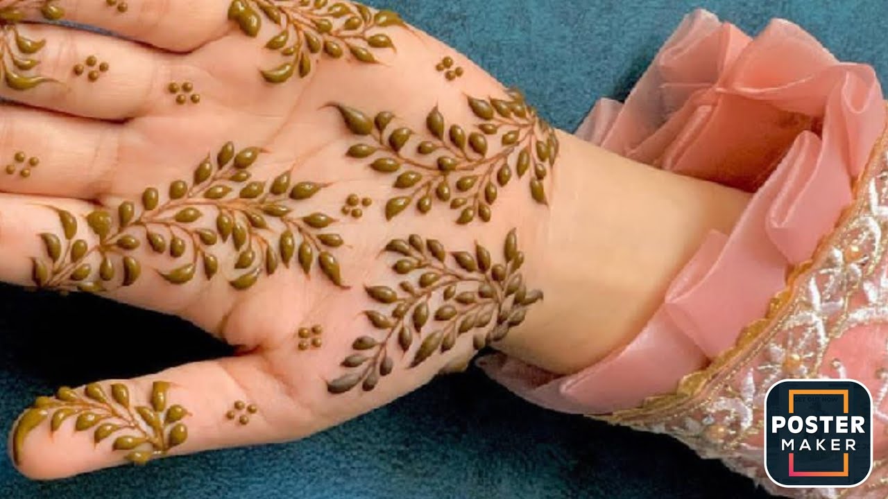 Eid special front hand leafy style Mehndi design | Leaves/leaf Mehndi ...