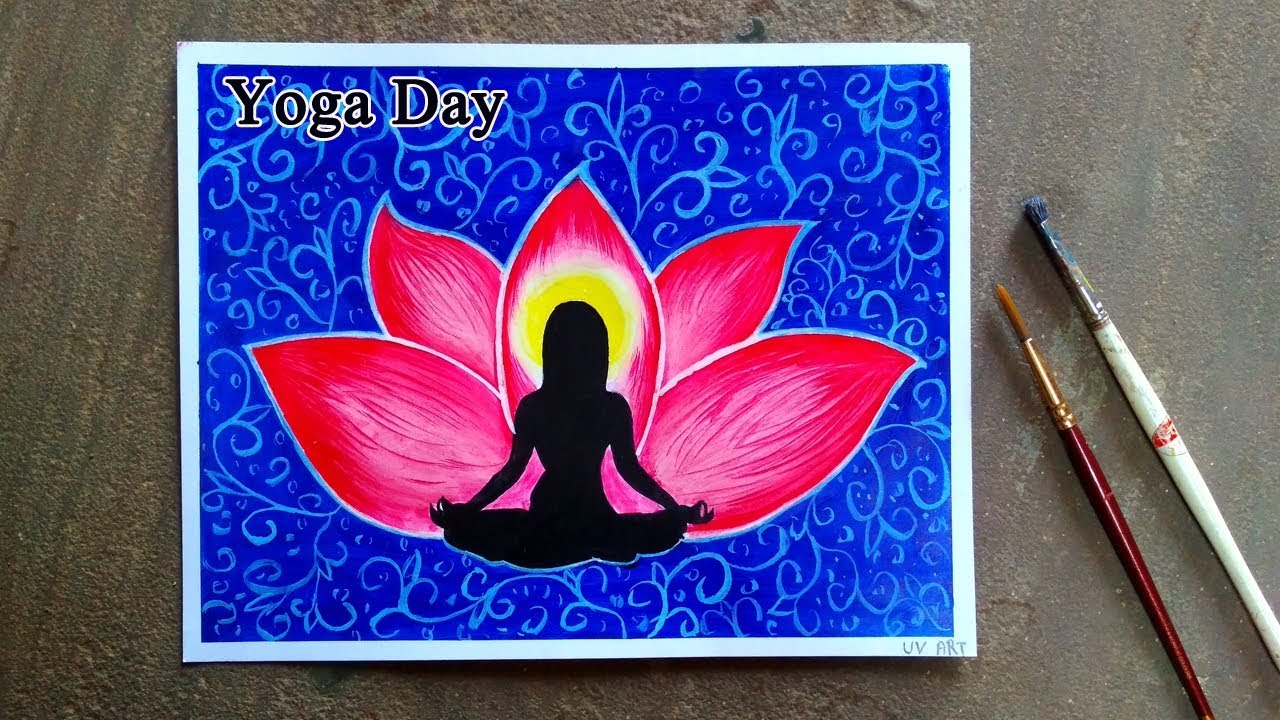 International Yoga Day drawing 2019 | How to draw International Yoga ...