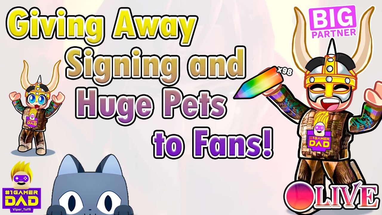 Pet Simulator 99 - Giving Away Signing and Huge Pets to Fans! Live ...