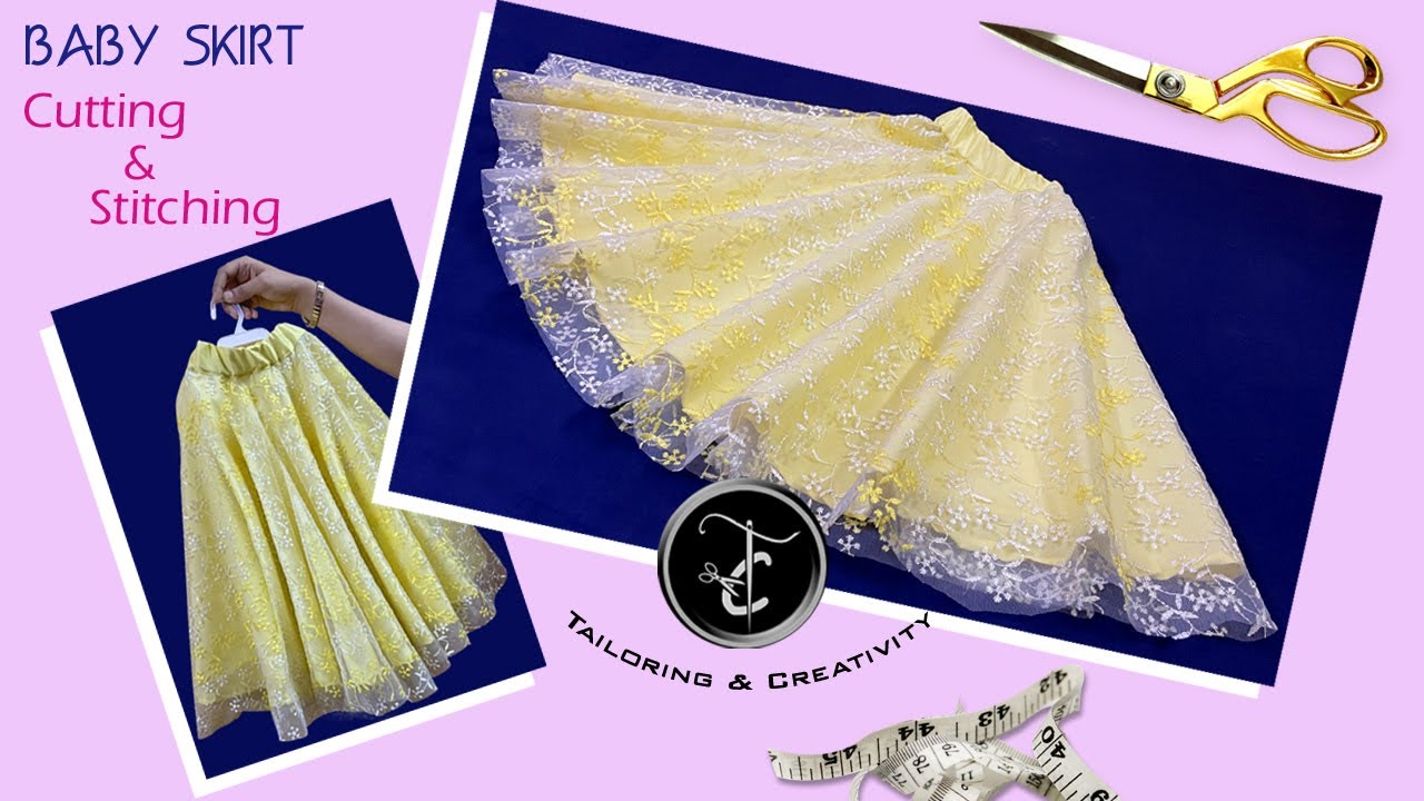 Skirt cutting and stitching | How to sew baby skirt #skirt #babyskirt ...