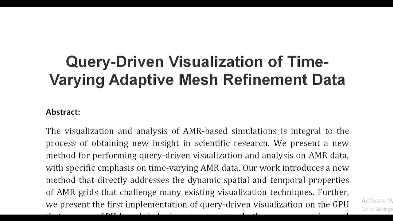 Query Driven Visualization of Time Varying Adaptive Mesh Refinement Data - YouTube