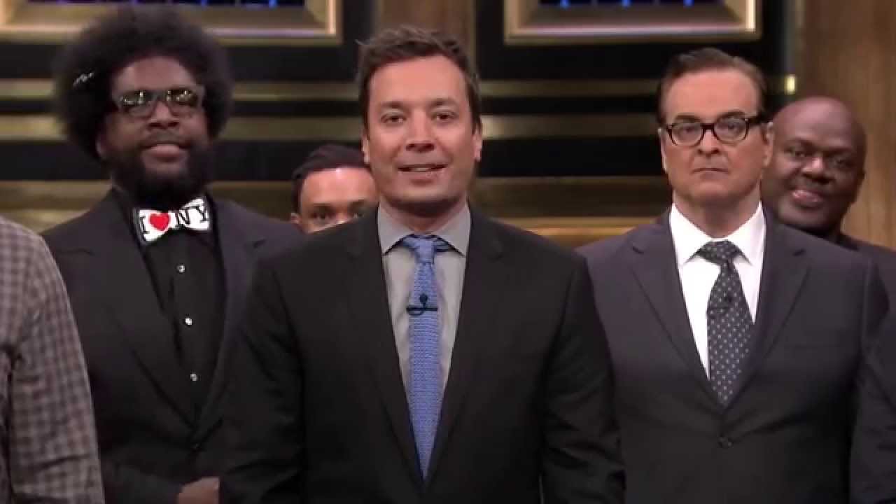 Rob Riggle, Horatio Sanz, Steve Higgins, The Roots, & Jimmy Fallon ...