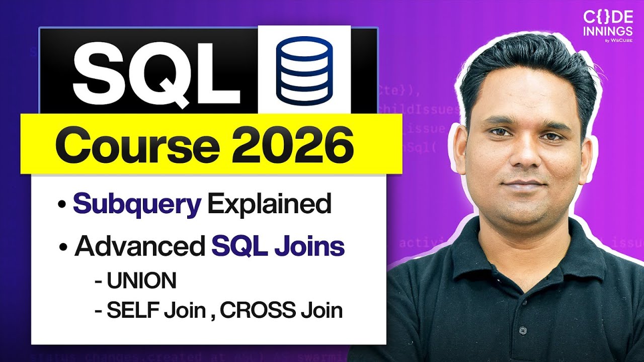 Joins in SQL Full Tutorial: UNION, SELF JOIN, CROSS JOIN With Real Examples - YouTube