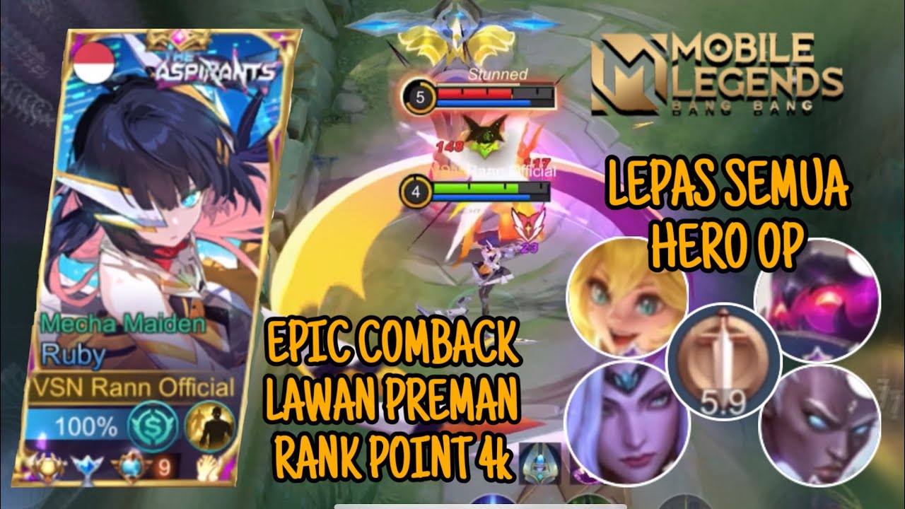 LEPAS SEMUA HERO OP GLOO KITA BIKIN COKLAT EPIC COMBACK | TOP GLOBAL RUBY | MOBILE LEGEND ...