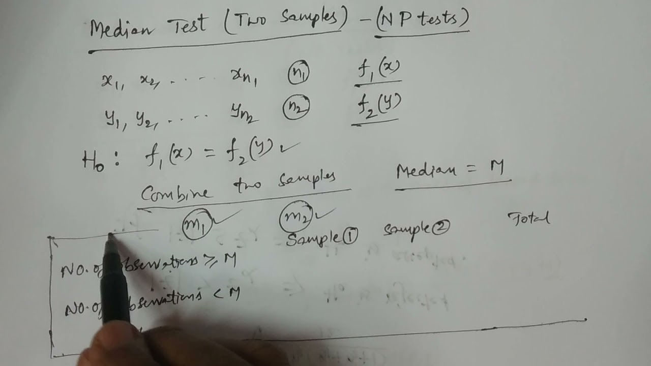 Median Test - Two samples - BSc Statistics - YouTube