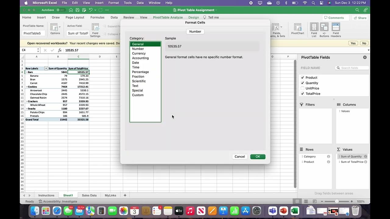 Pivot Table Assignment - YouTube