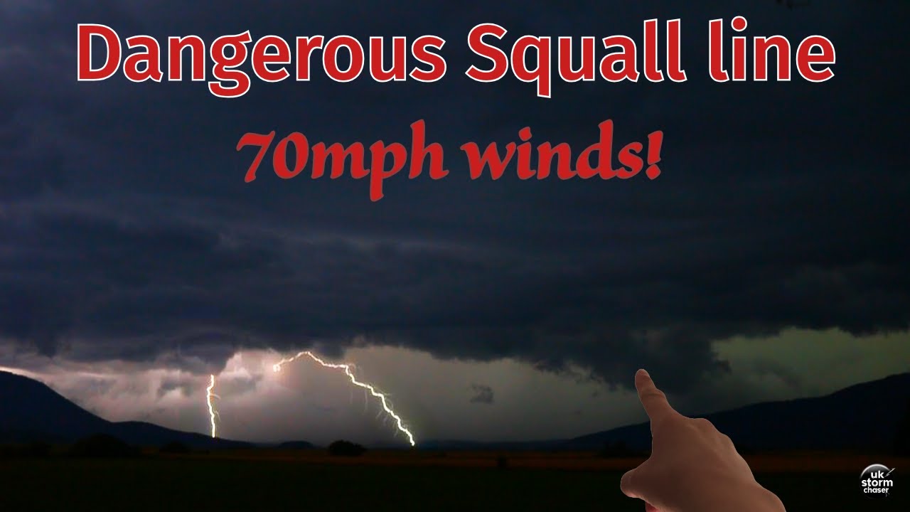 Squall Line thunderstorm with 70mph winds! Storm chasing in Europe - YouTube