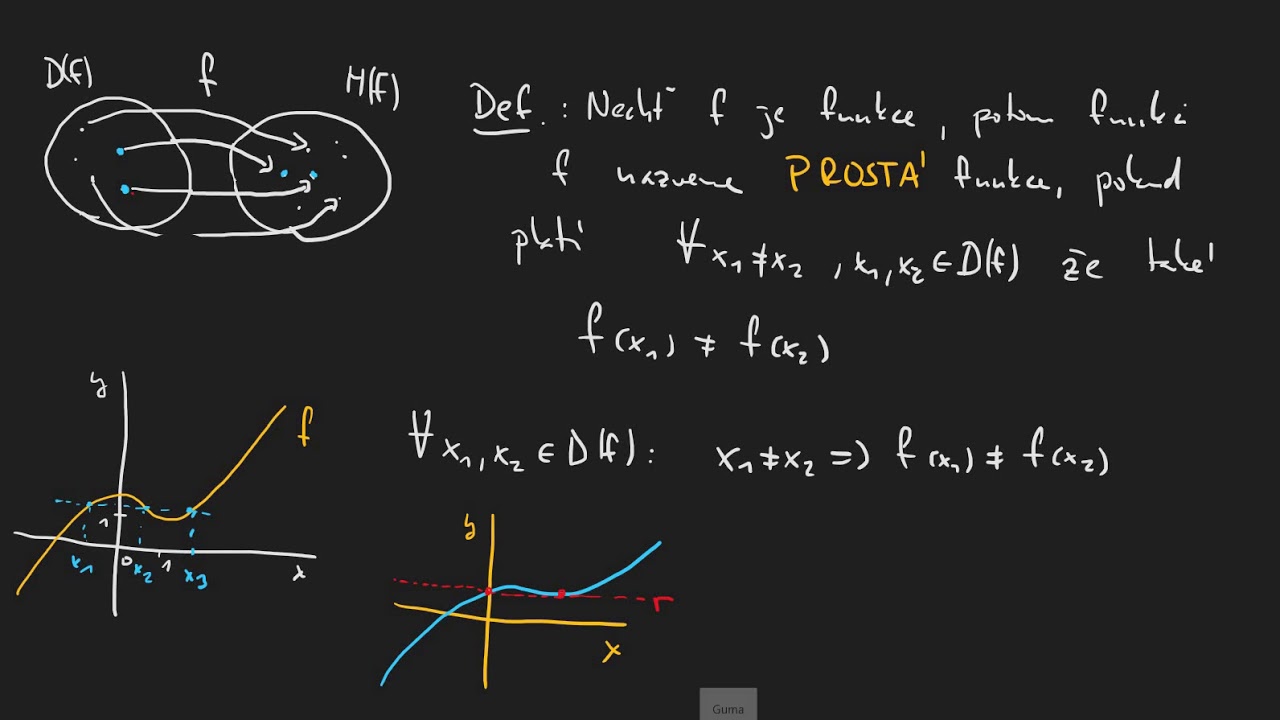 Funkce 2 - základní vlastnosti funkcí prostá, rostoucí, klesající, sudá ...
