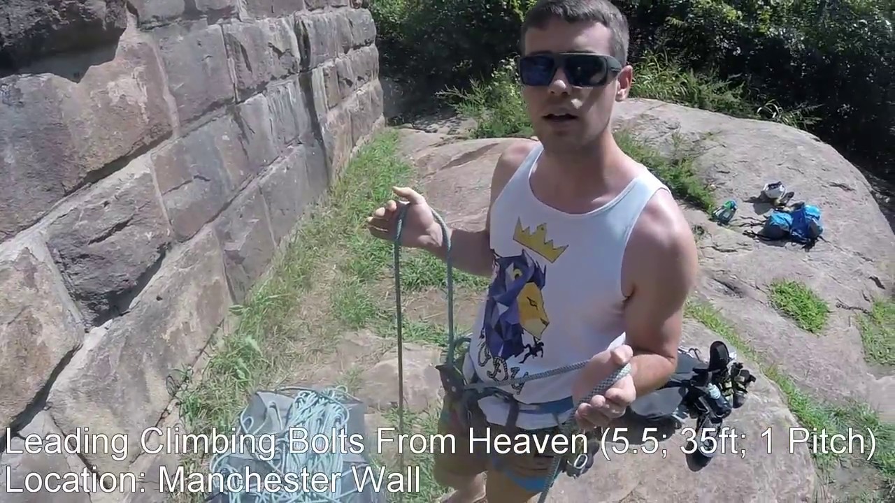 Lead Climbing Bolts From Heaven at Manchester Wall - YouTube