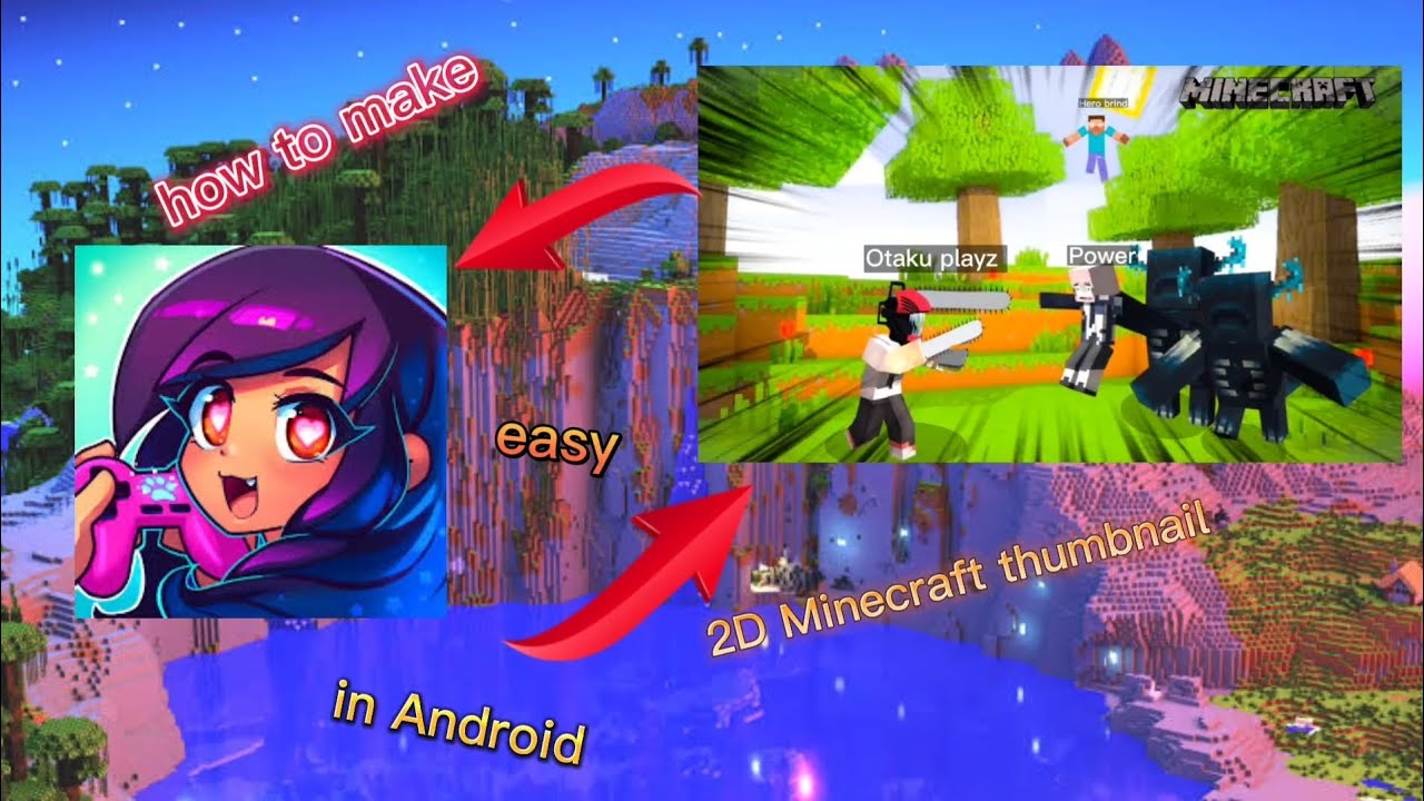 How To Make Minecraft 2D Thumbnail Like @Aphmau In Android - YouTube
