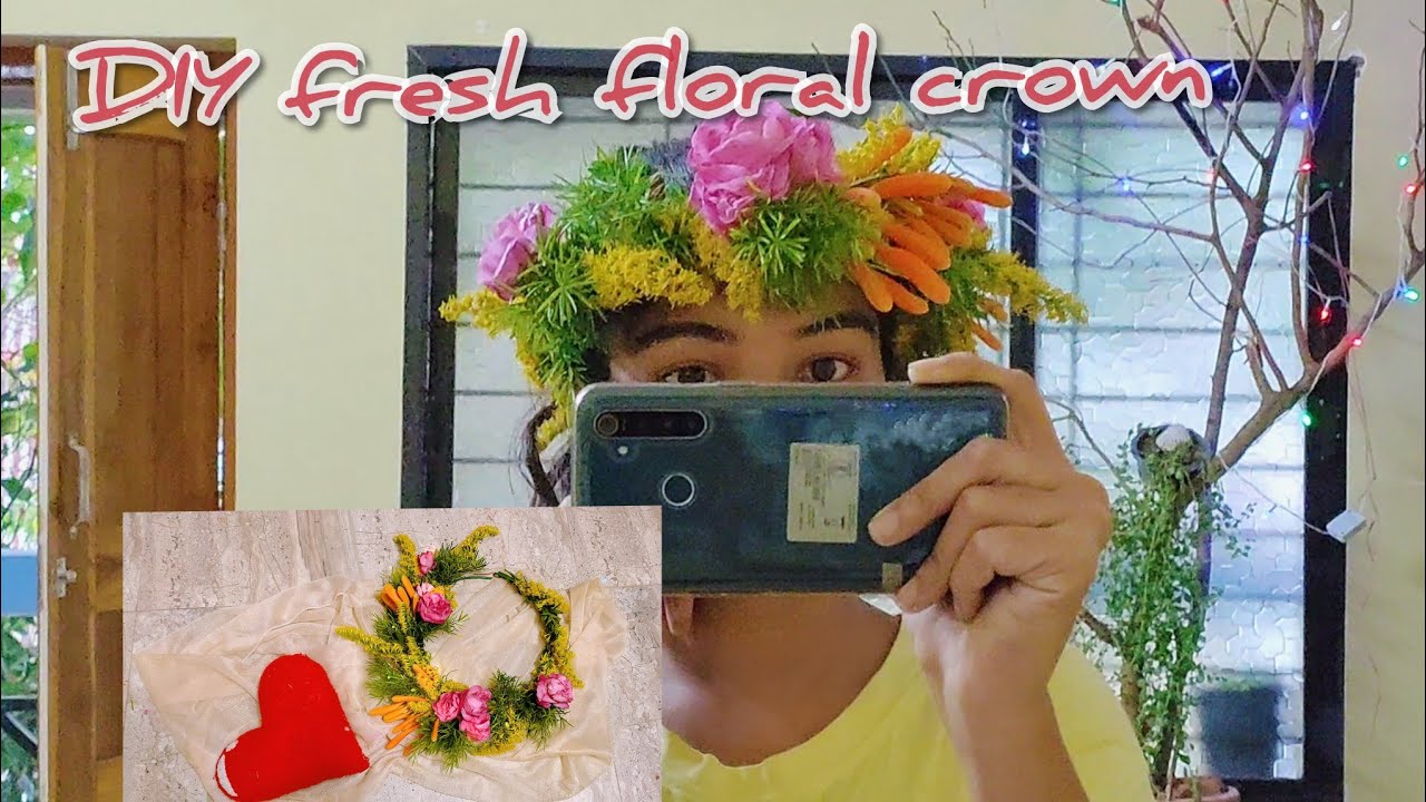 How to make fresh flower tiara for bridal shower ceremony/DIY floral ...