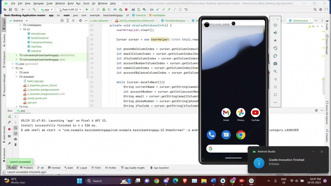 basic banking app - YouTube