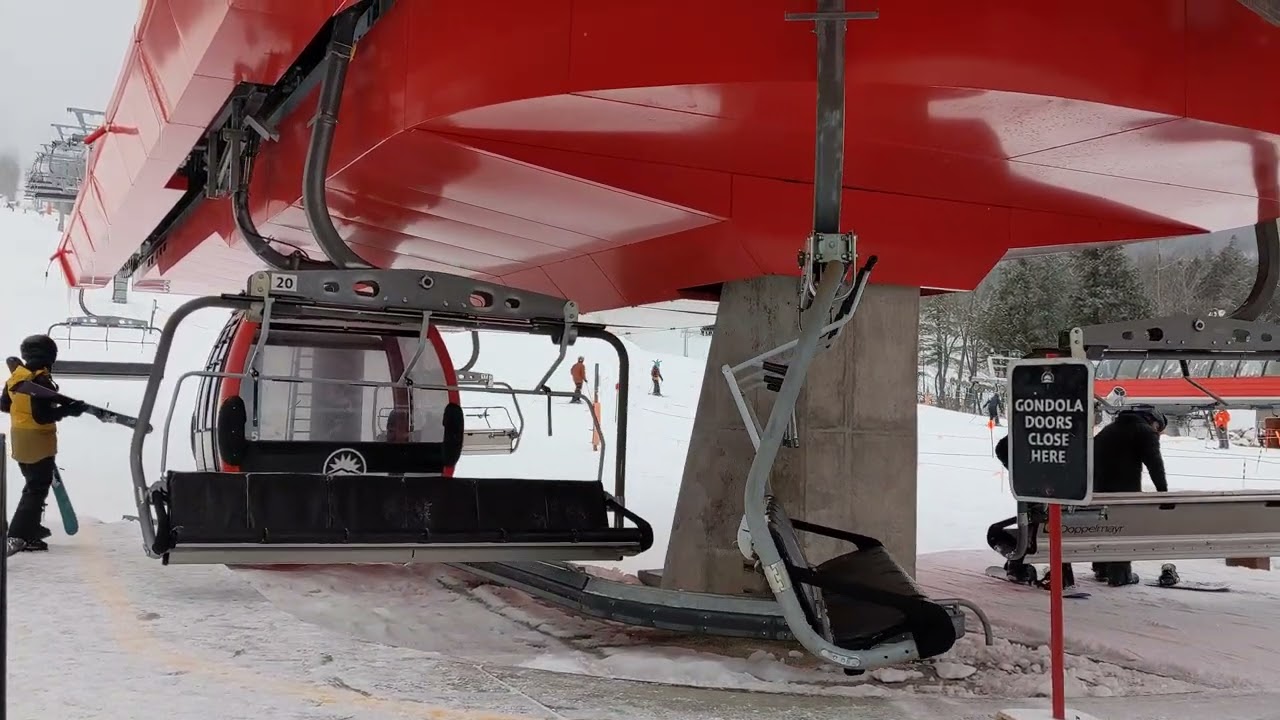 Chondola Return Station Loading - Sunday River, ME Doppelmayr - YouTube
