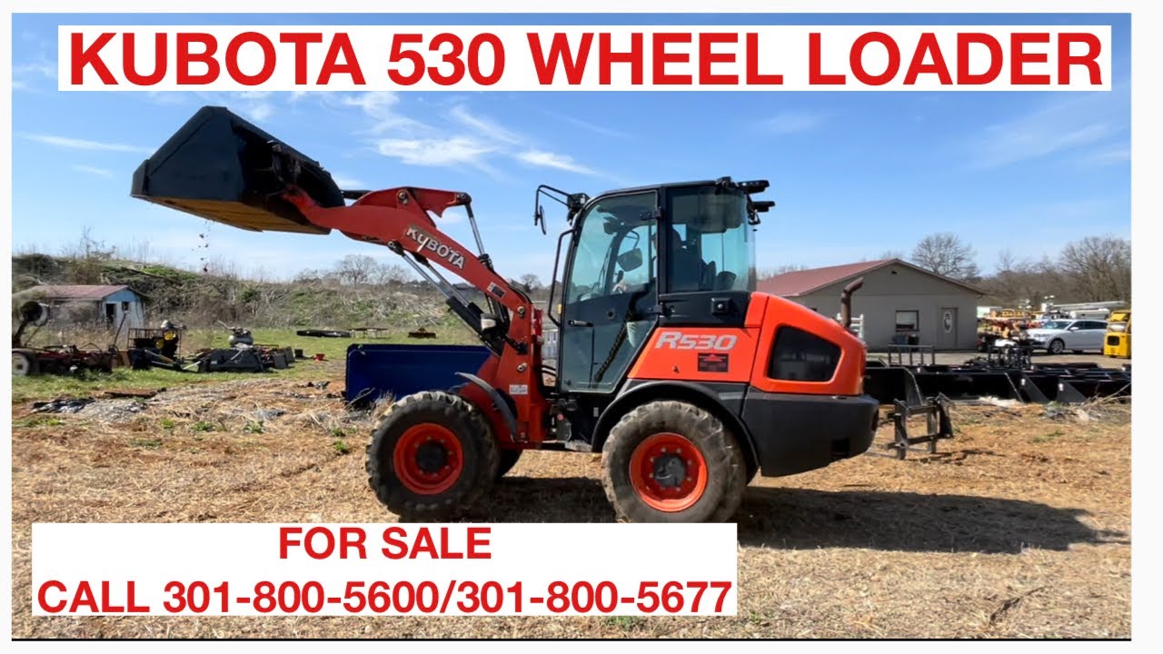 KUBOTA R530 WHEEL LOADER FORKLIFT ARTICULATED FULL CAB SUPER CLEAN ...