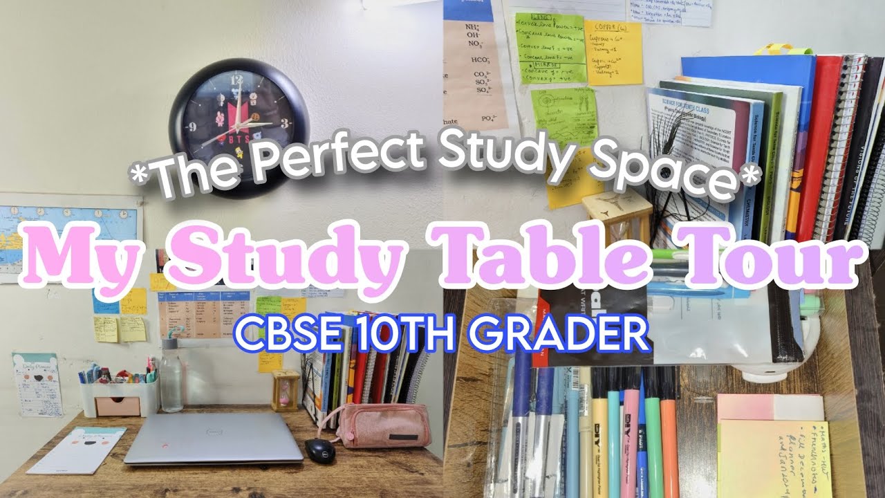 Study Table Tour | The Perfect Study Space of a CBSE 10th Grader 📚🥹| Study Vlog 📓|Class 10🔫# ...