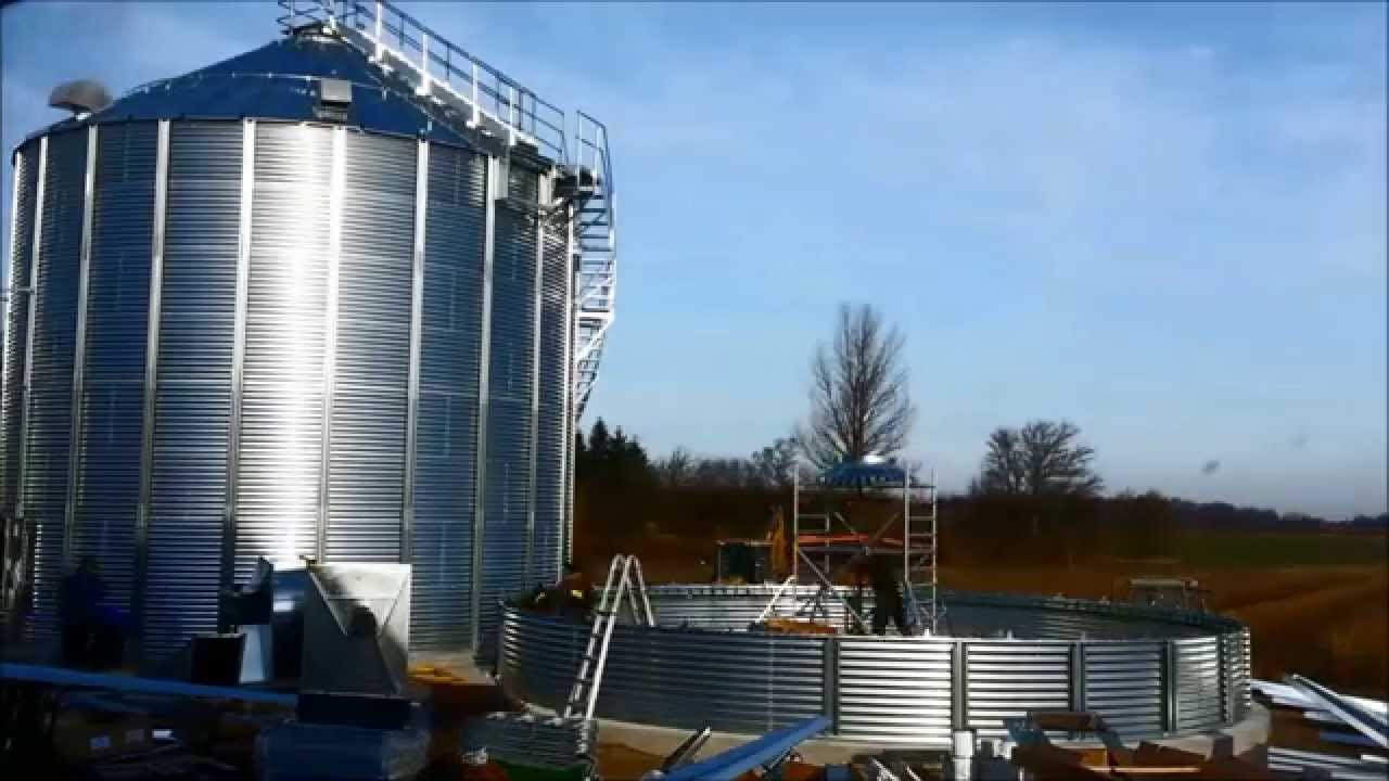 Efficient grain silo installation by Inter-Silo team in 2014 - YouTube