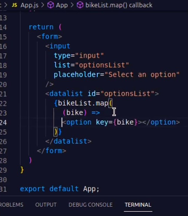 datalist in react with map method #shorts #javascript #datalist - YouTube