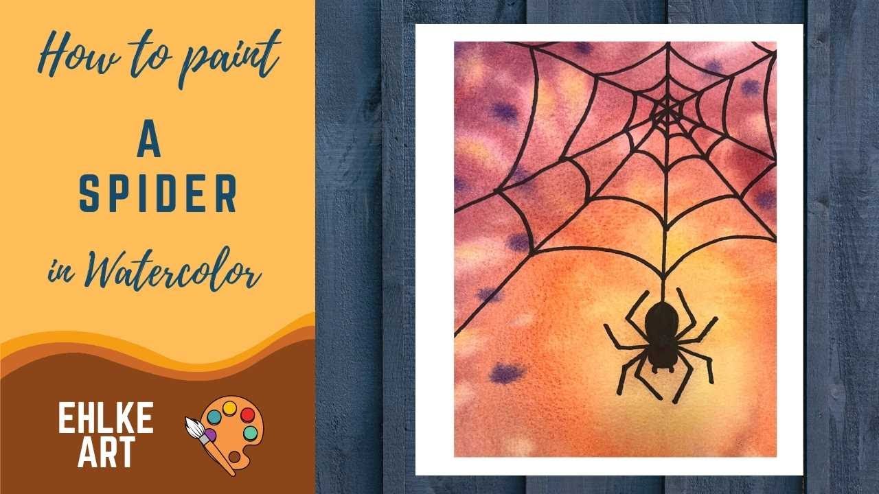 Watercolor and Ink SPIDER - YouTube