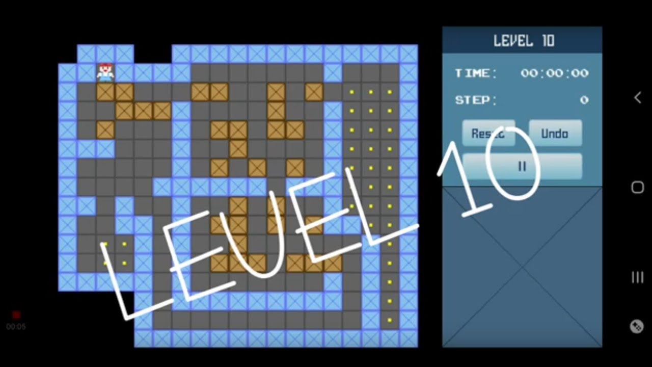 Classic Sokoban Level 10 | without UNDO | Solution 1 - 90 - YouTube