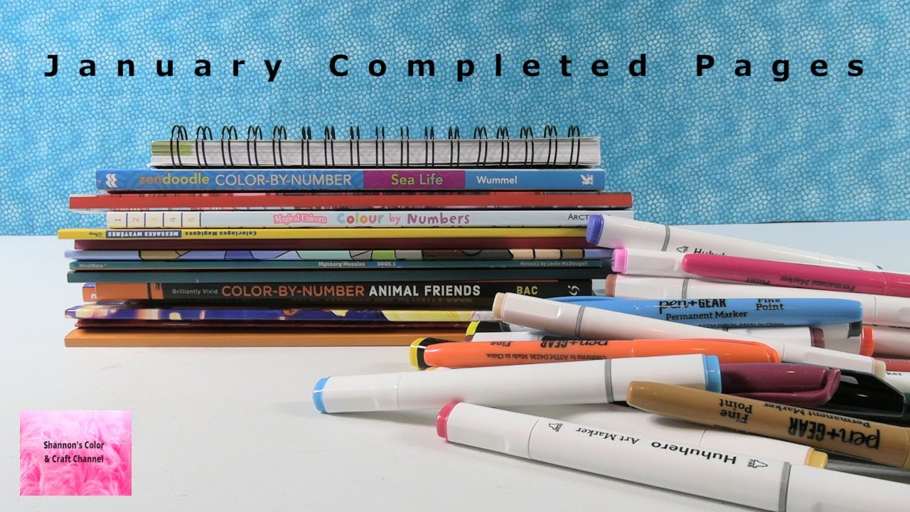 January 2021 Completed Finished Coloring Book Pages & Empties - YouTube