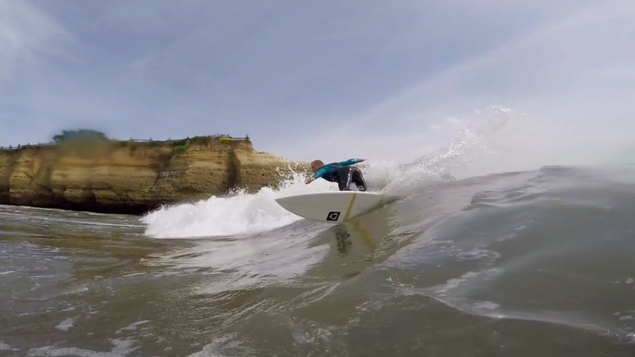 Surfing Santa Cruz beach breaks with GoPro 4 Black - YouTube