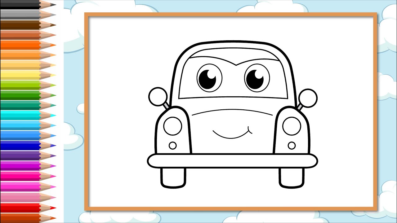 How to Draw kids car and Color for Kids - Coloring and Drawing for kids ...
