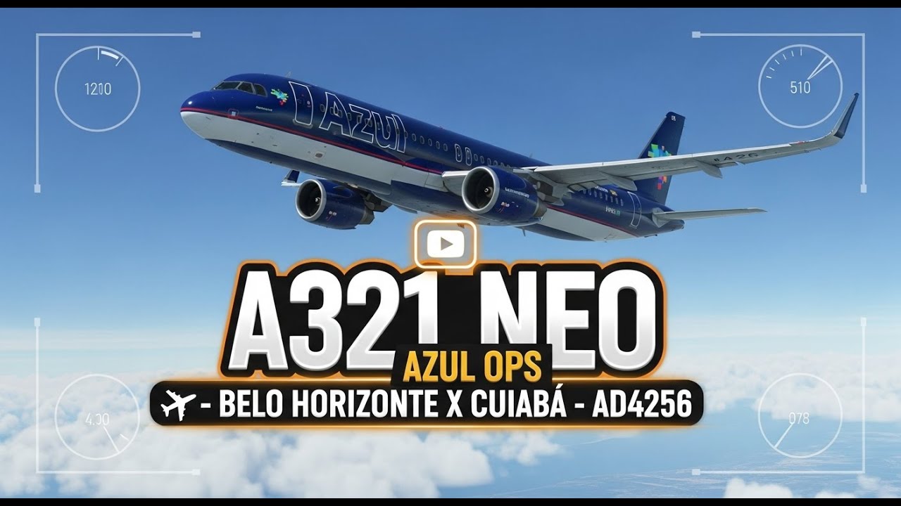 A321 NEO AZUL OPS - BELO HORIZONTE X CUIABÁ - AD4256 - YouTube