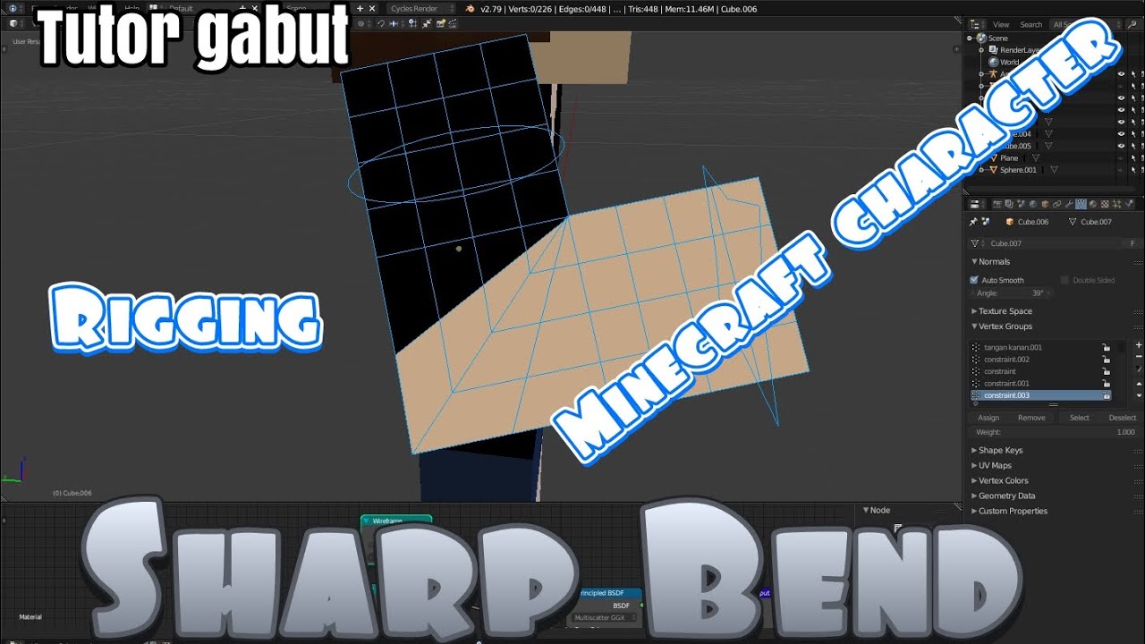 minecraft character [] rigging [] hand [] sharp bend [] Blender 2.79 ...