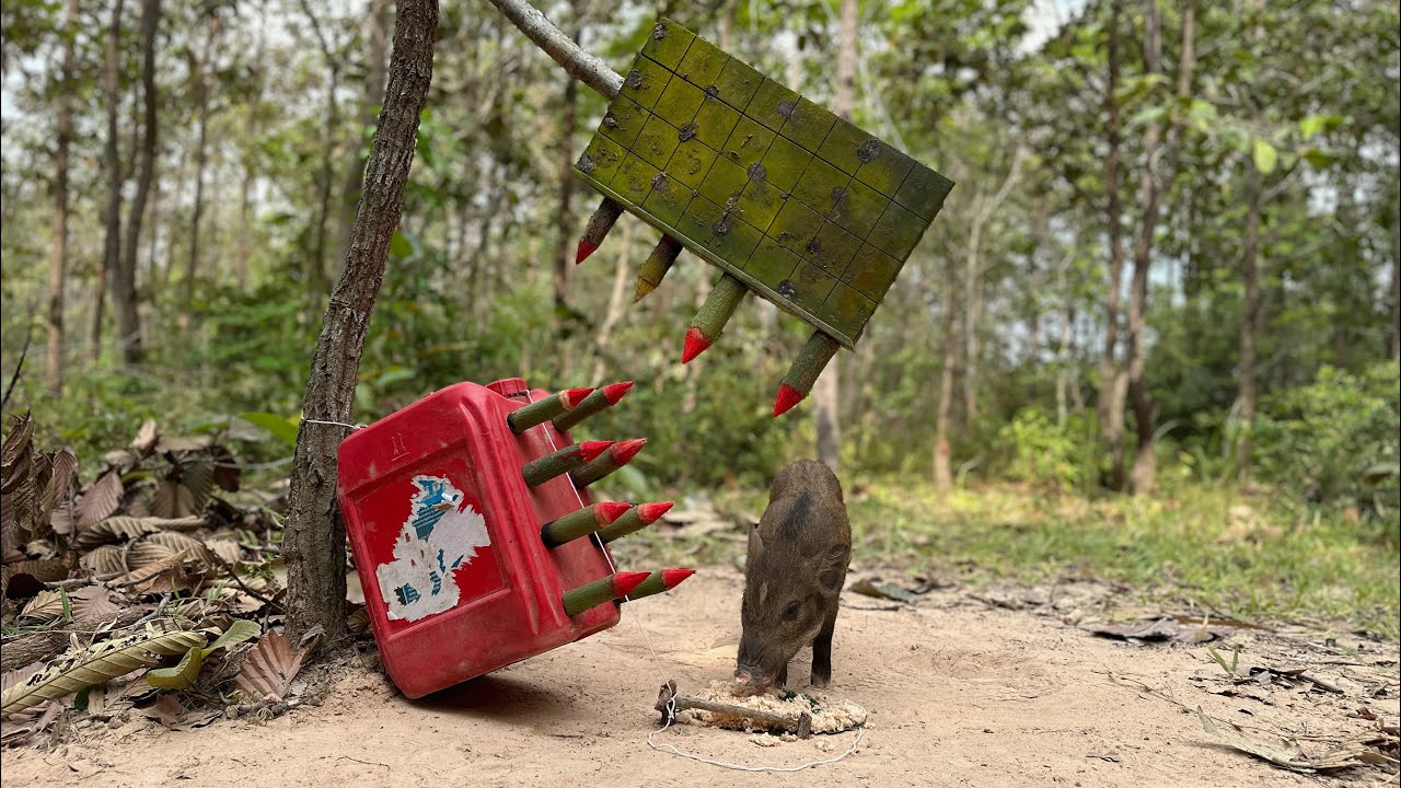 Build the Most Amazing Wild Pig House Make By Sharp Piece of Wood ...