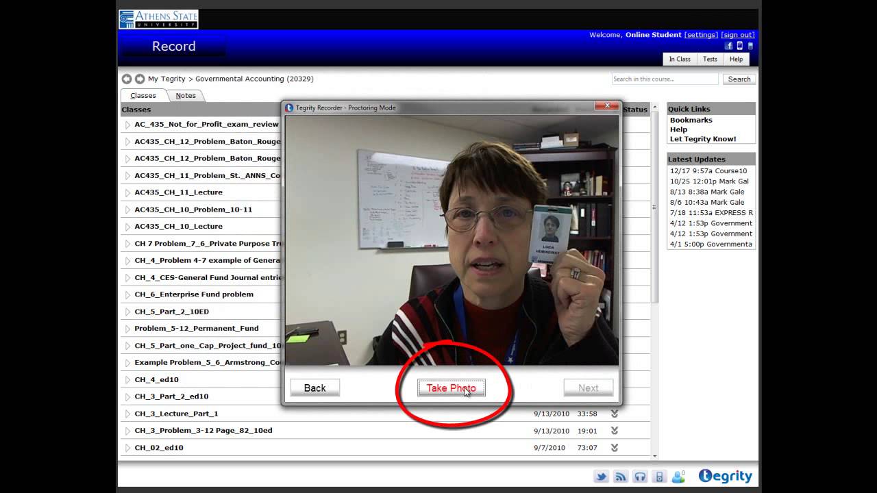 Athens State Tegrity Proctor Example - YouTube