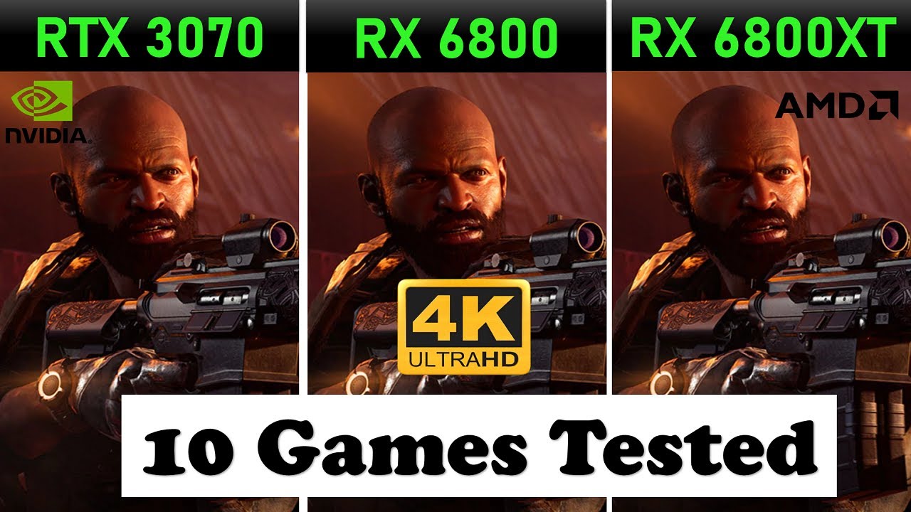 Nvidia RTX 3070 vs AMD RX 6800 Vs 6800XT Benchmark Comparison 10 Games ...