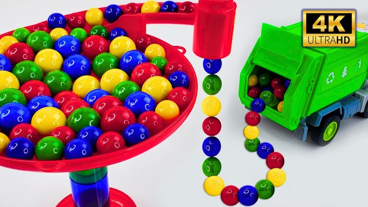 Marble Run Race ☆ HABA Double Slope, Skeleton Truck & JR Train - YouTube