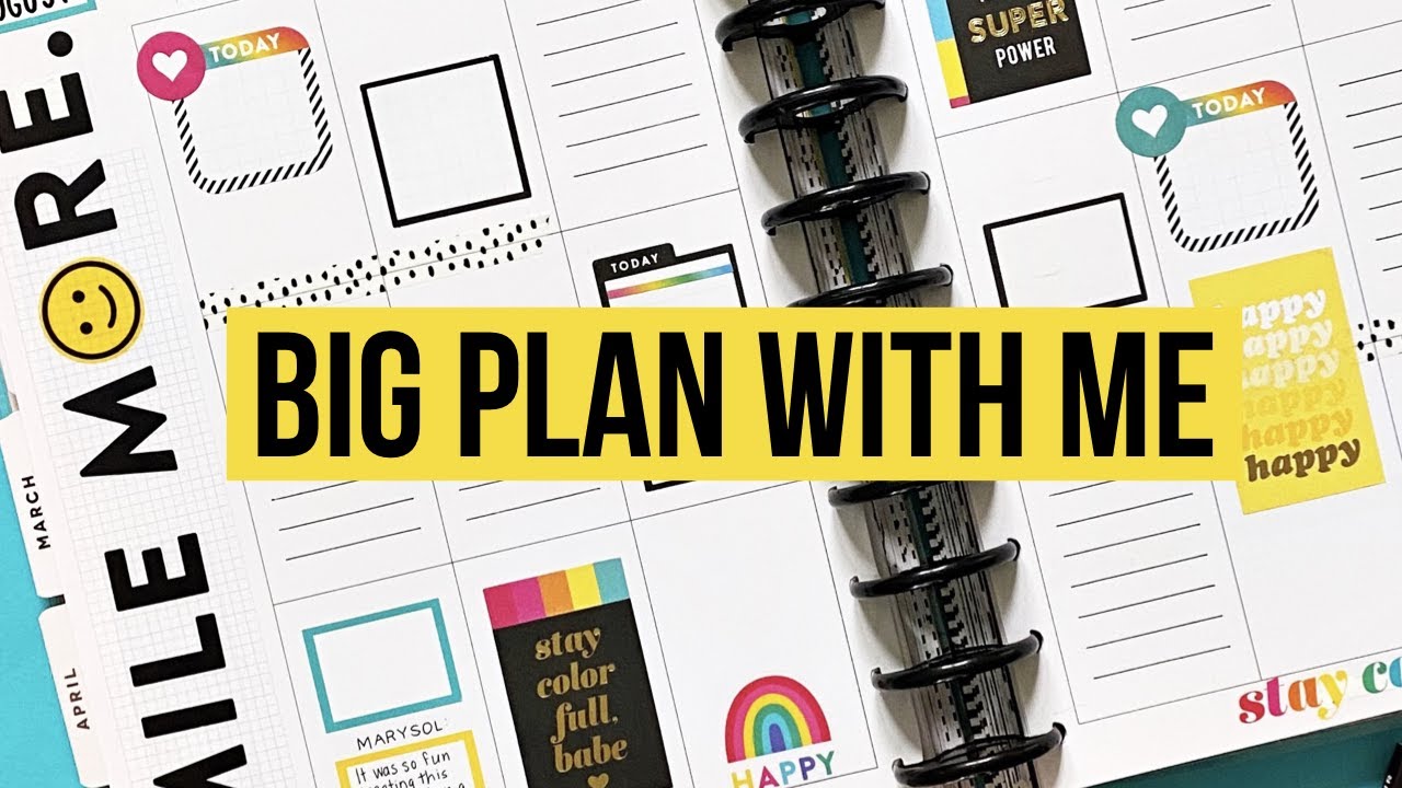Plan With Me // Big Happy Planner // Color Me Happy Sticker Book ...