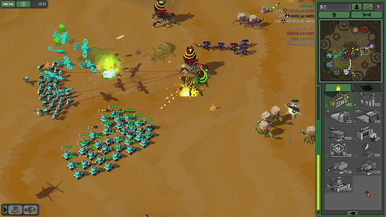 8-Bit Armies-Guardian+3 Hard AI VS 4 Hard Cranioids AI "[8P] Worm Wars ...