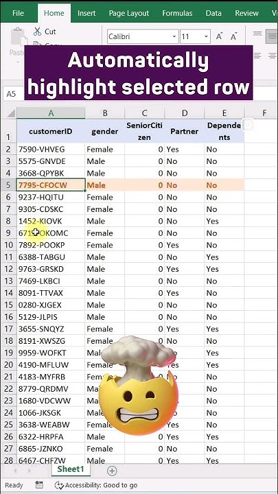 Automatically Highlight Active Row in excel #vba #trending #shorts ...