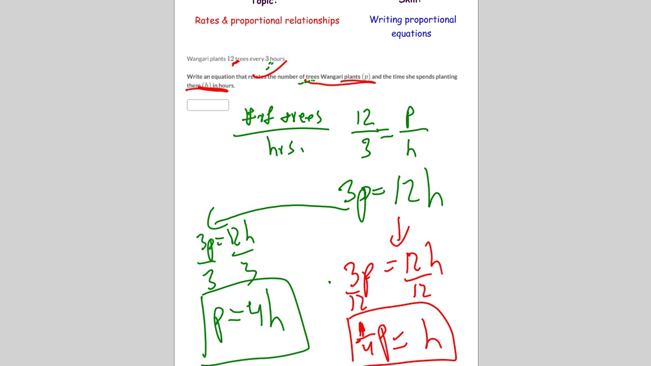 Writing proportional Equations - YouTube