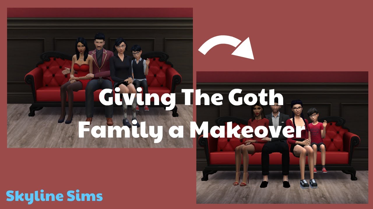 Goth Family Makeover // With CC links // Sims 4 CAS - YouTube