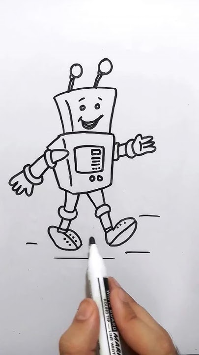 How to draw a Robot | Robot drawing step by step tutorial - YouTube