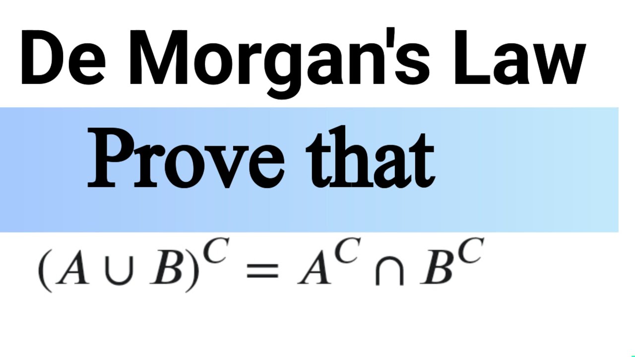 De Morgan's Law | Venn Diagram |(AUB)'=A' intersect B' - YouTube