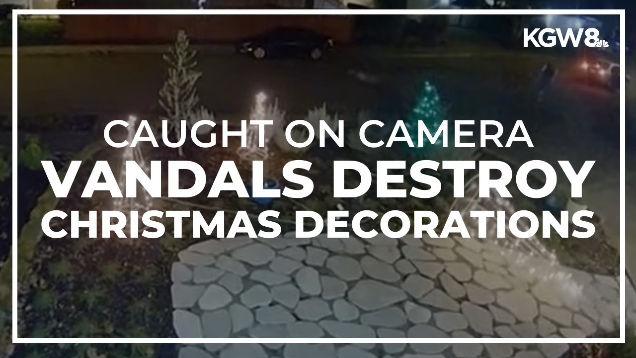 Christmas decoration vandals caught on camera in Salem - YouTube