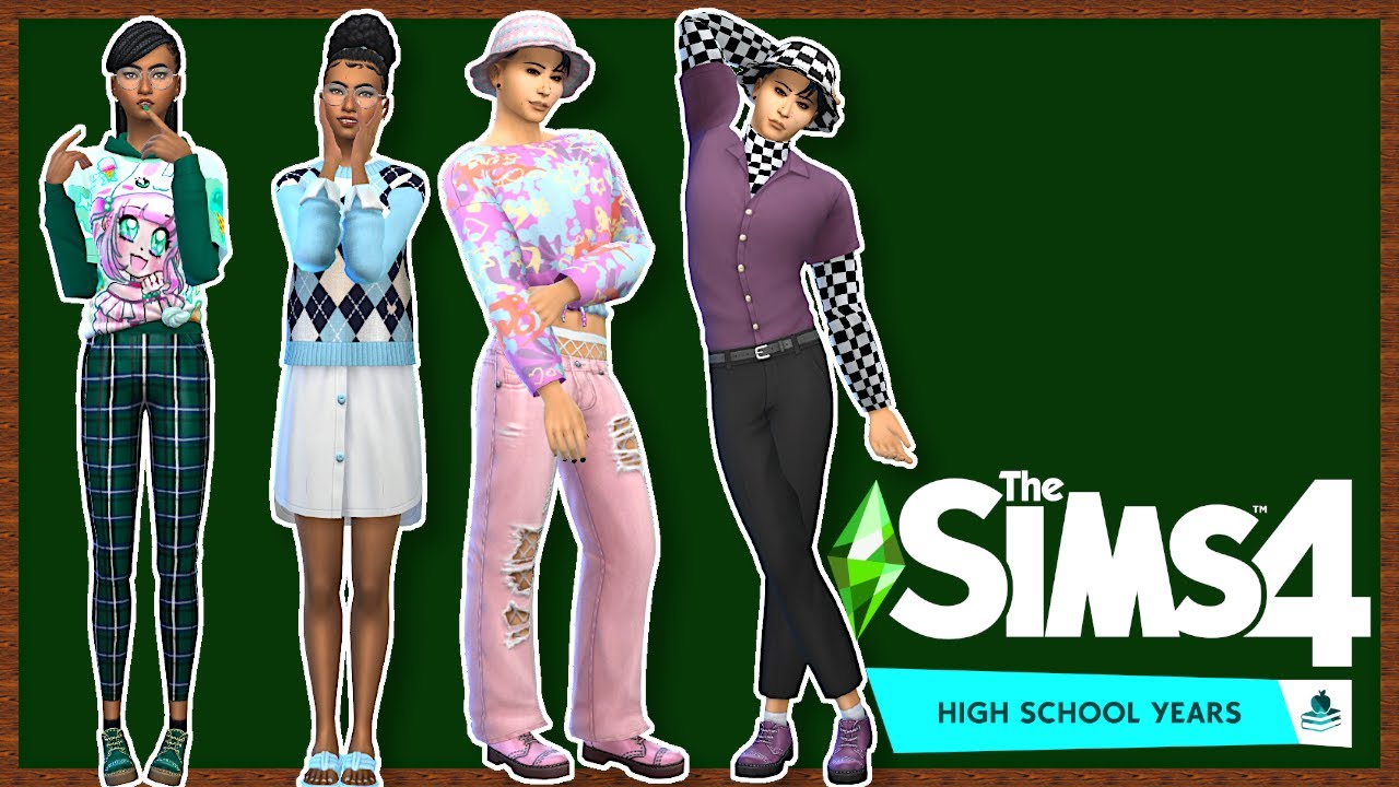 The Sims 4 High School Years CAS Review 🍎🎒 - YouTube