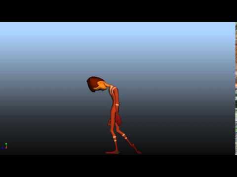 Maya animation - sad walk cycle - YouTube