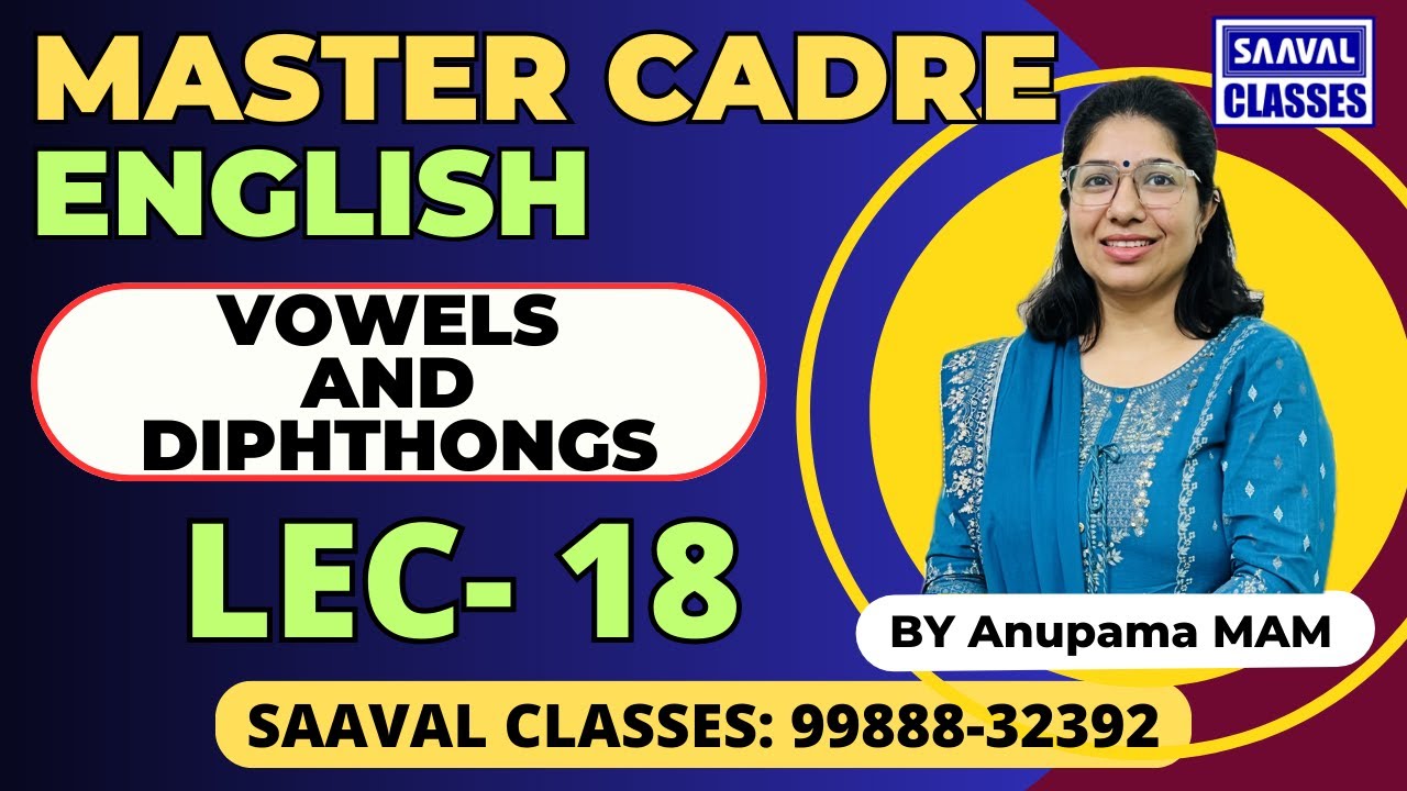 Master Cadre English DAY-18 VOWELS AND DIPHTHONGS Topic wise MCQ - YouTube