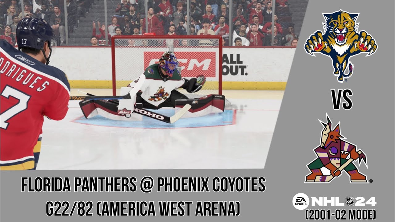 Florida Panthers @ Phoenix Coyotes G22 NHL 24 (2001-02 mode) - YouTube
