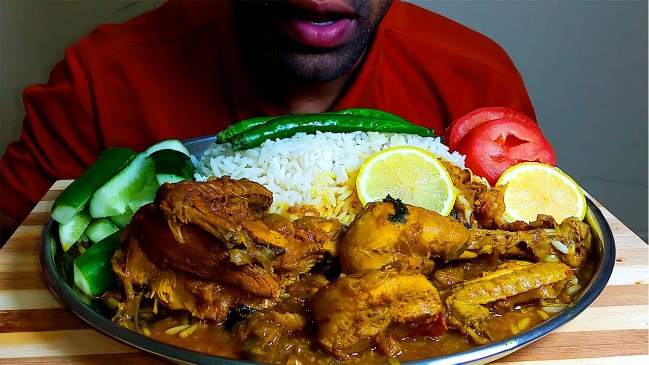 Hungry Boy Eating Show | Chicken And White Rice Eating Show |# ...