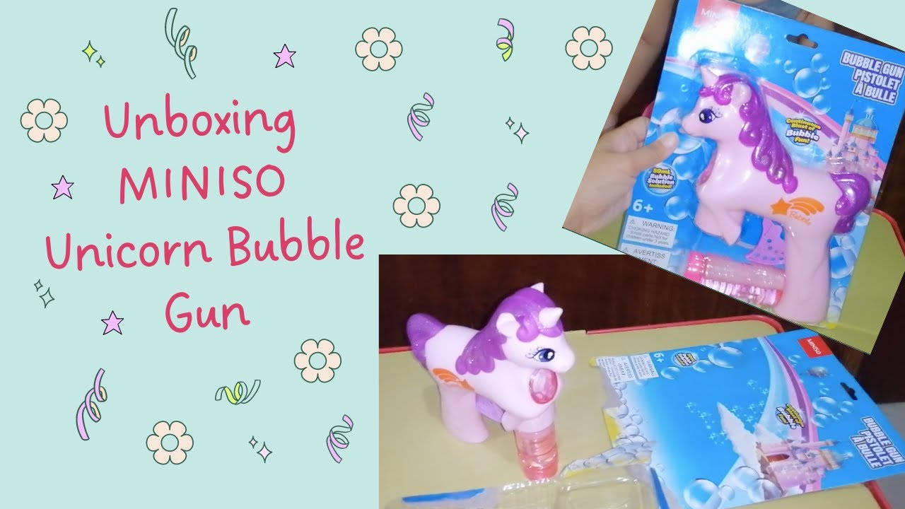 Unboxing MINISO Unicorn Bubble Gun - YouTube