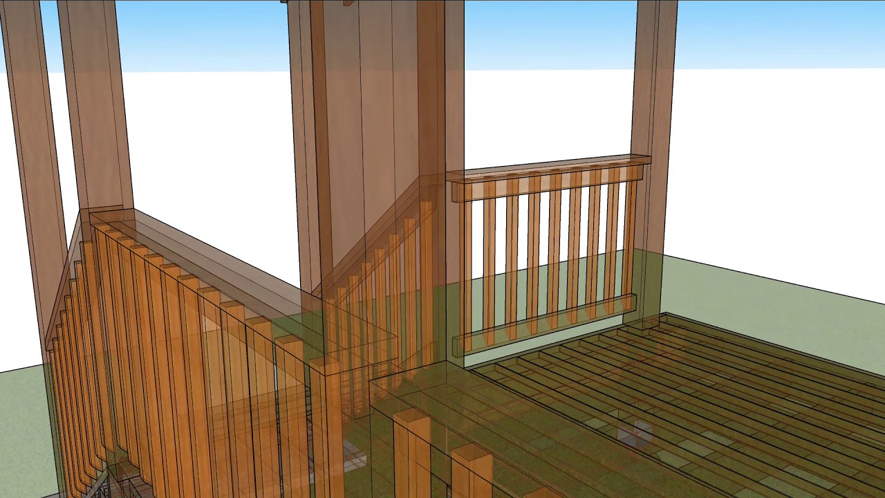 6x6 post Porch Model June 29 2018 - YouTube