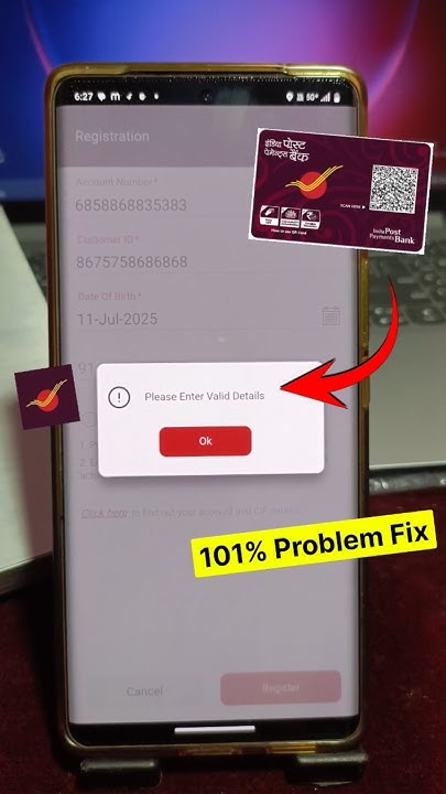 Ippb mobile banking Please Enter Valid Details Problem Fix | Please Enter Valid Details #shorts ...