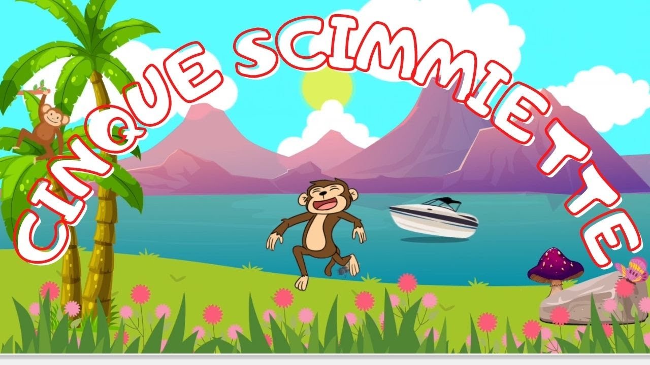 Cinque Scimmiette che Saltano con Testo - Canzoni per Bambini e Bimbi ...